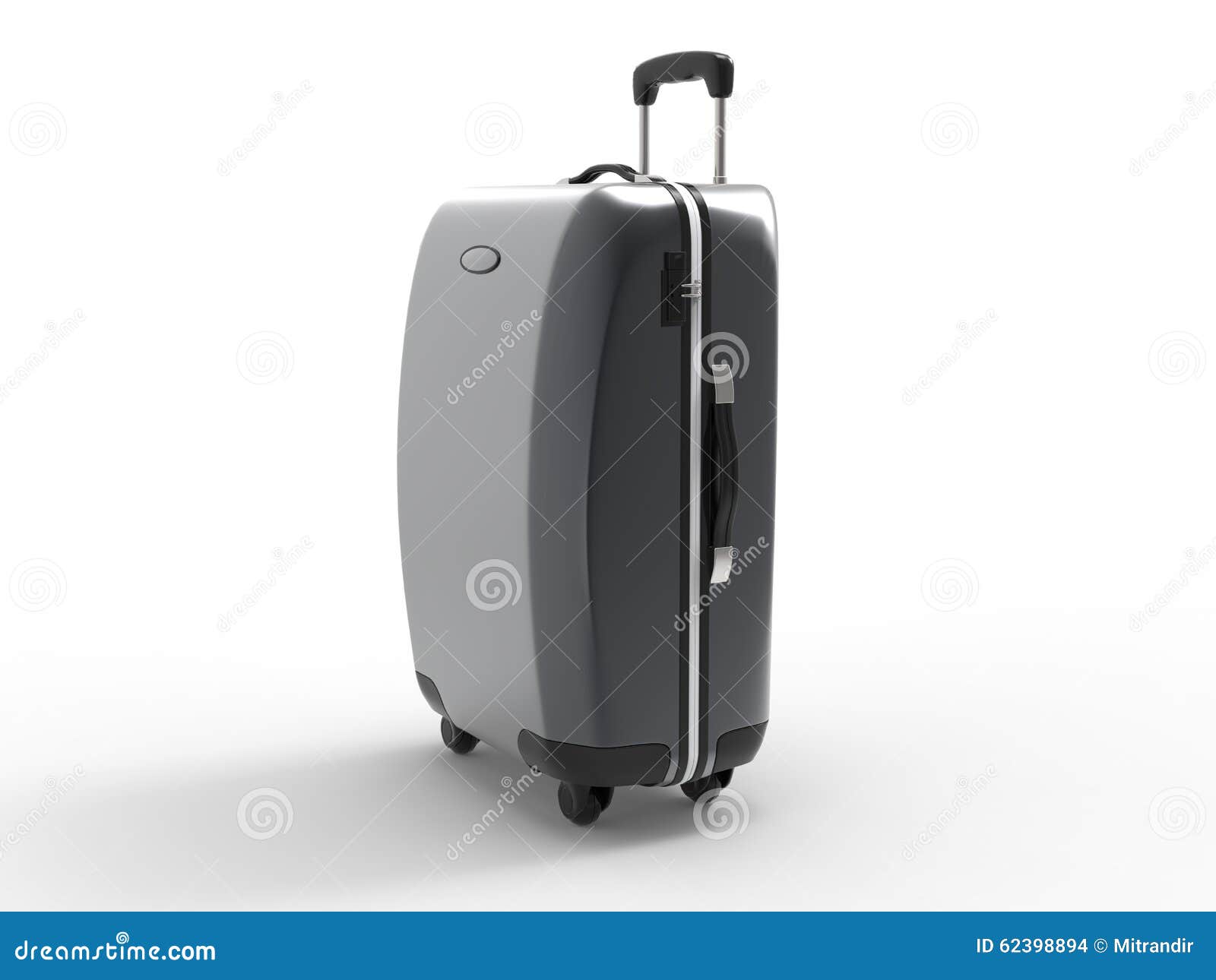 Modern Plastic Suitcase - Side View Stock Photo - Image of isolated ...