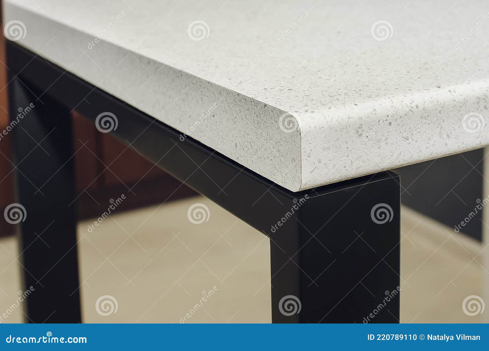 Modern Plastic Table Top with Edging. Close-up Stock Photo - Image of ...