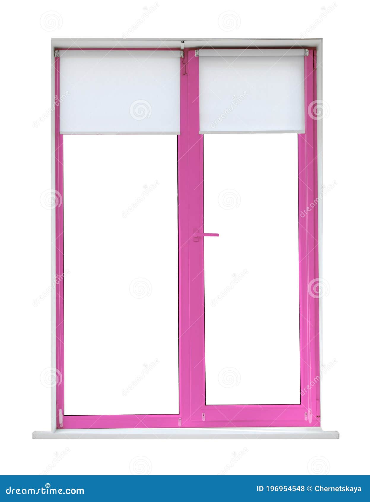 Modern Plastic Window with Pink Frame on White Background Stock Photo ...