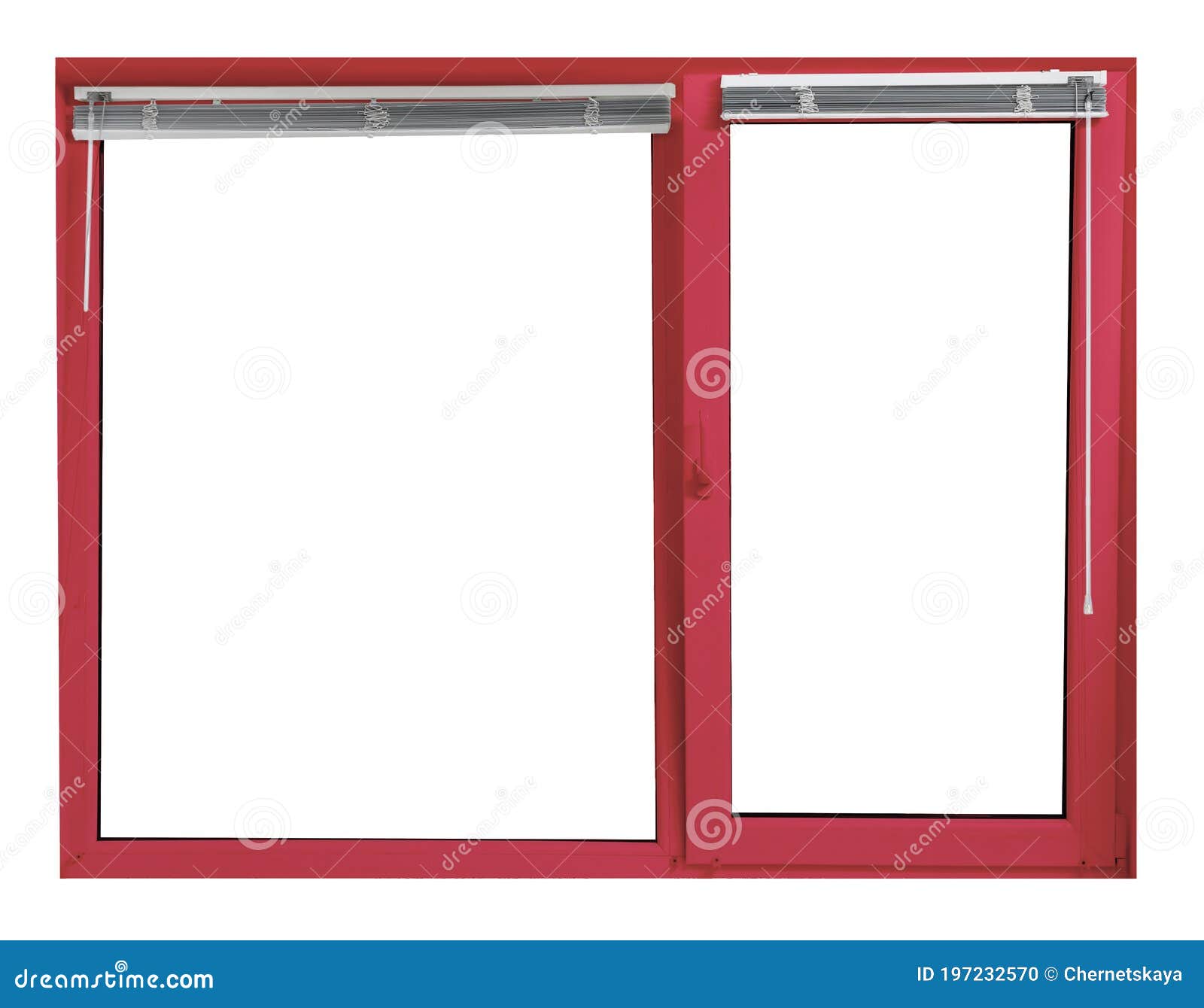 Modern Plastic Window with Red Frame on White Background Stock Photo ...