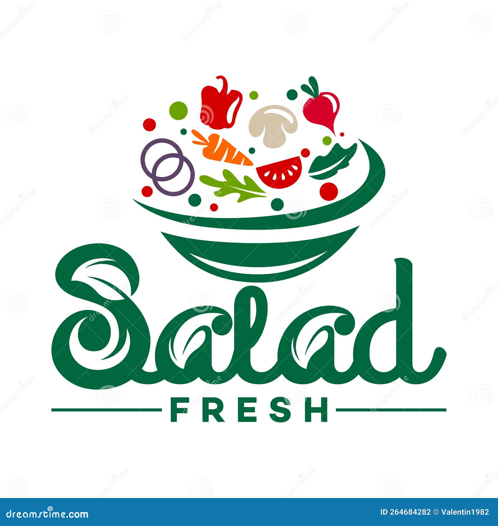 Modern Plate with Salad Logo. Stock Vector - Illustration of design ...