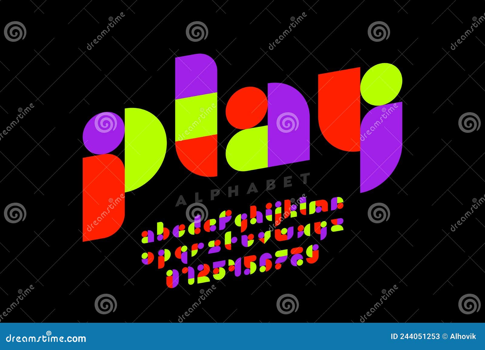 Modern playful style font stock vector. Illustration of happy - 244051253