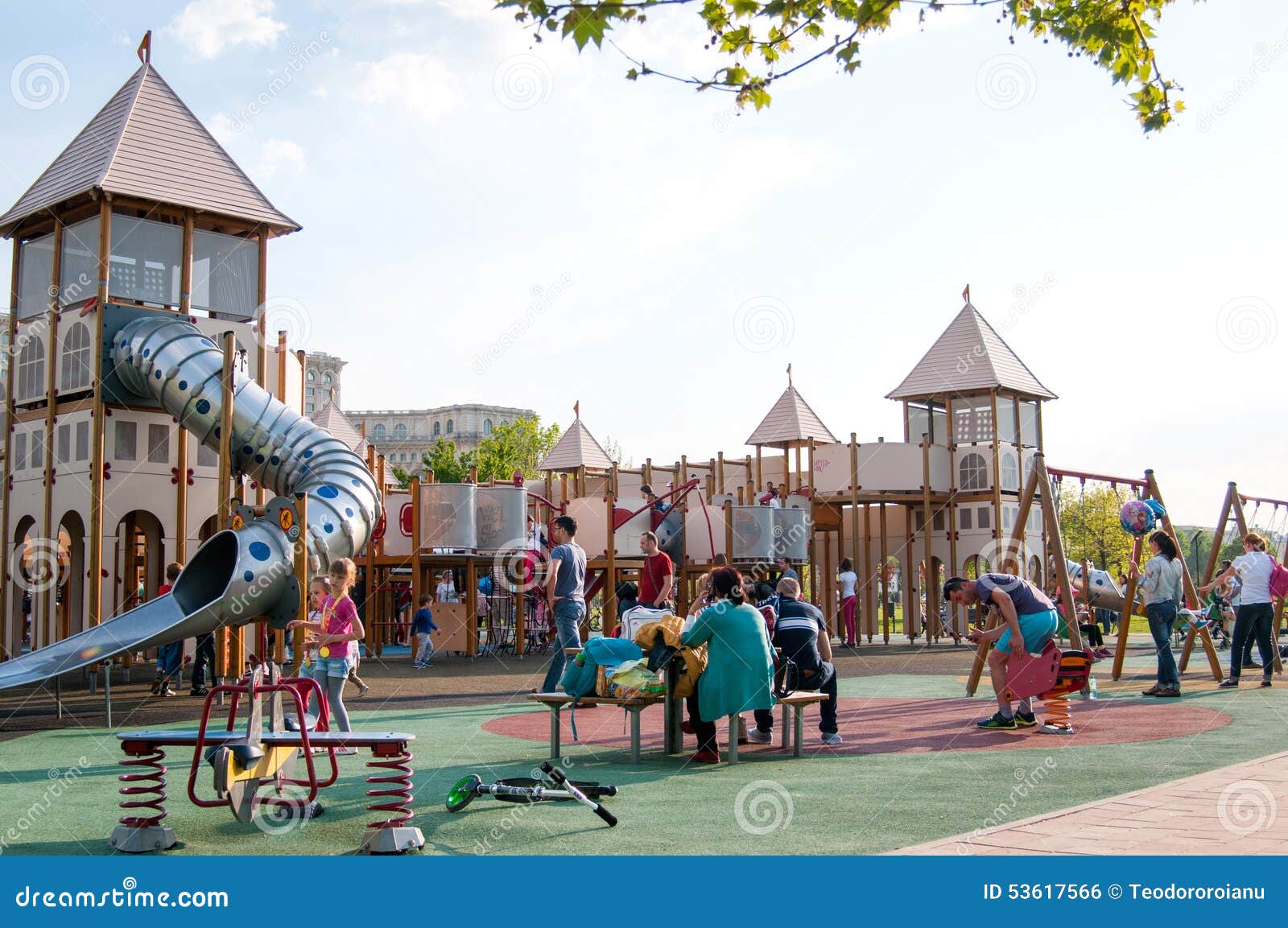 Modern playground editorial photo. Image of grass, rides - 53617566