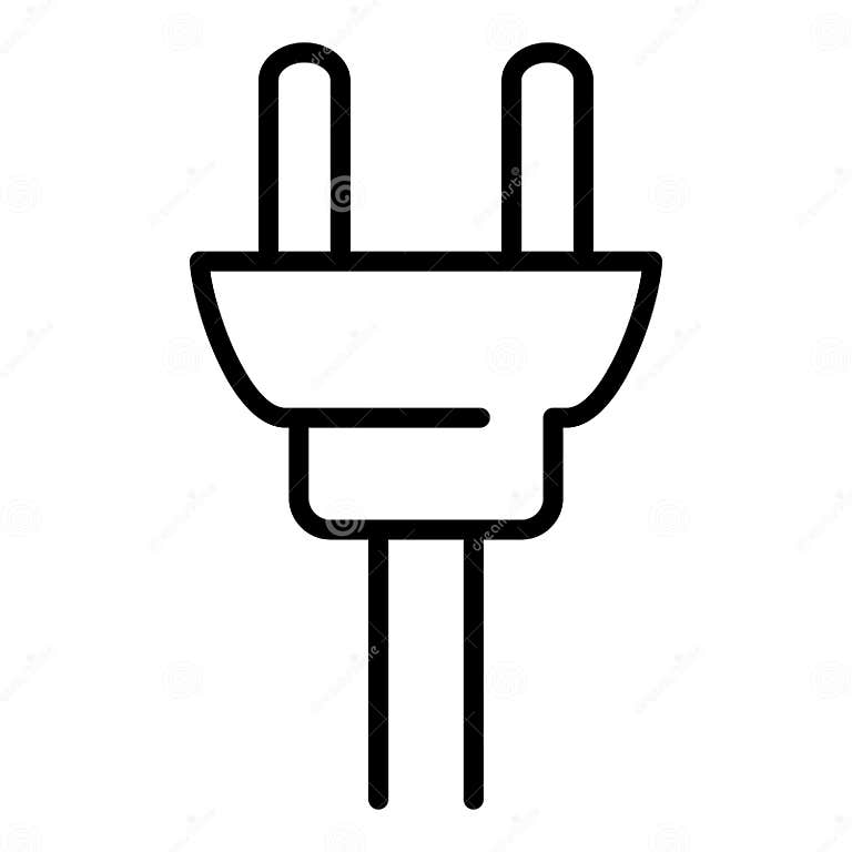 Modern Plug Wire Icon, Outline Style Stock Vector - Illustration of ...