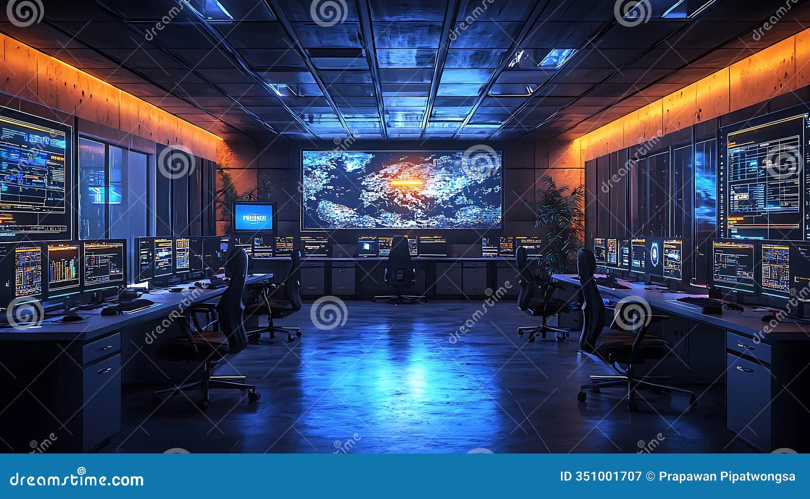 Modern Police Response Room Featuring Advanced Technology and Multiple ...