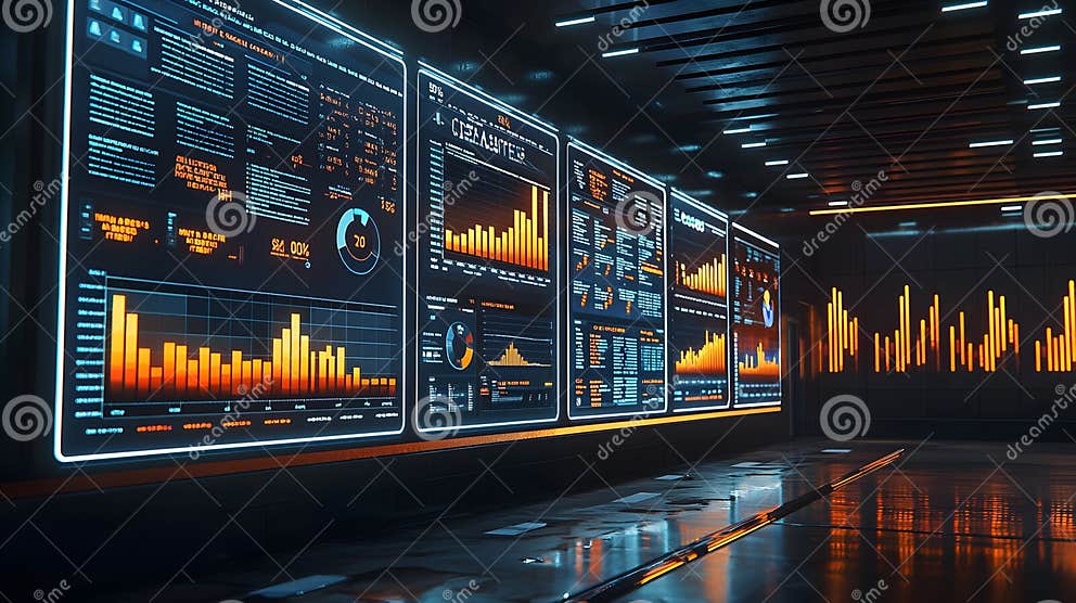 Modern Political Campaign Headquarters with Data Visualization Screens ...