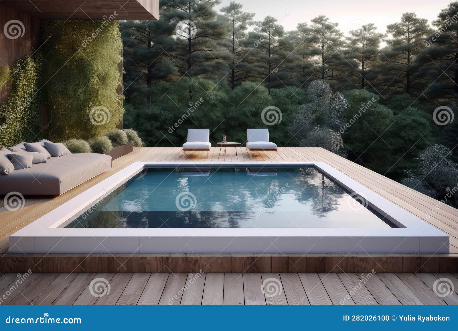 Modern Pool Terrace. Generate Ai Stock Illustration - Illustration of ...