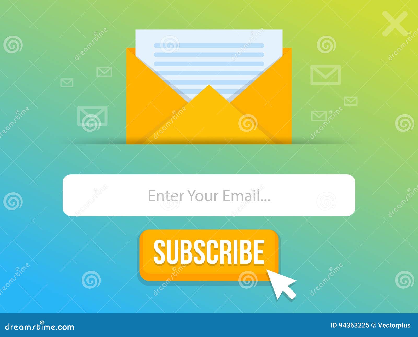 Modern Pop-up Subscribe Form for Your Website and Blog. Vector ...
