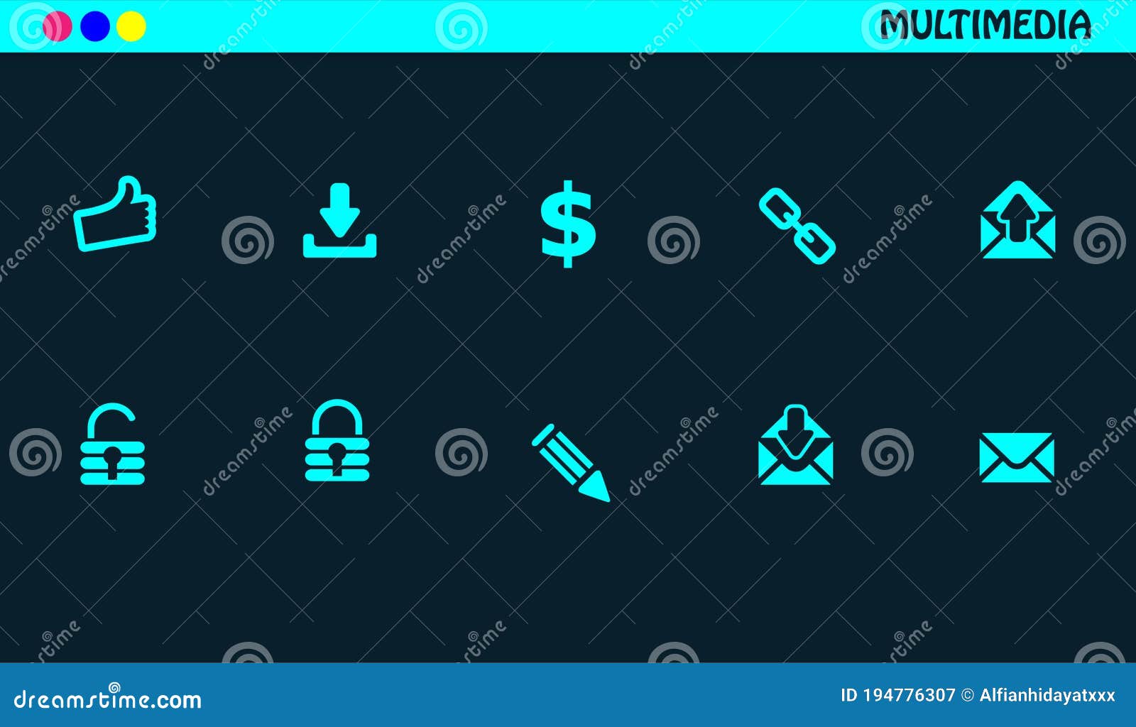 Modern Popular Multimedia Icon Set Stock Vector - Illustration of ...