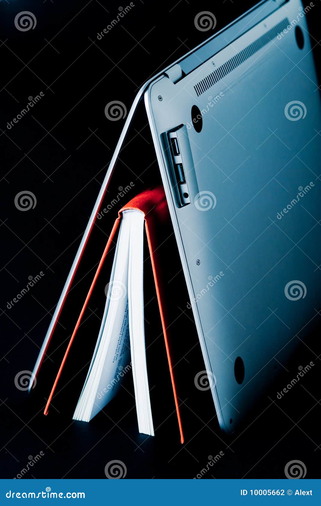 Modern Portable Computer and Book Stock Photo - Image of isolated ...