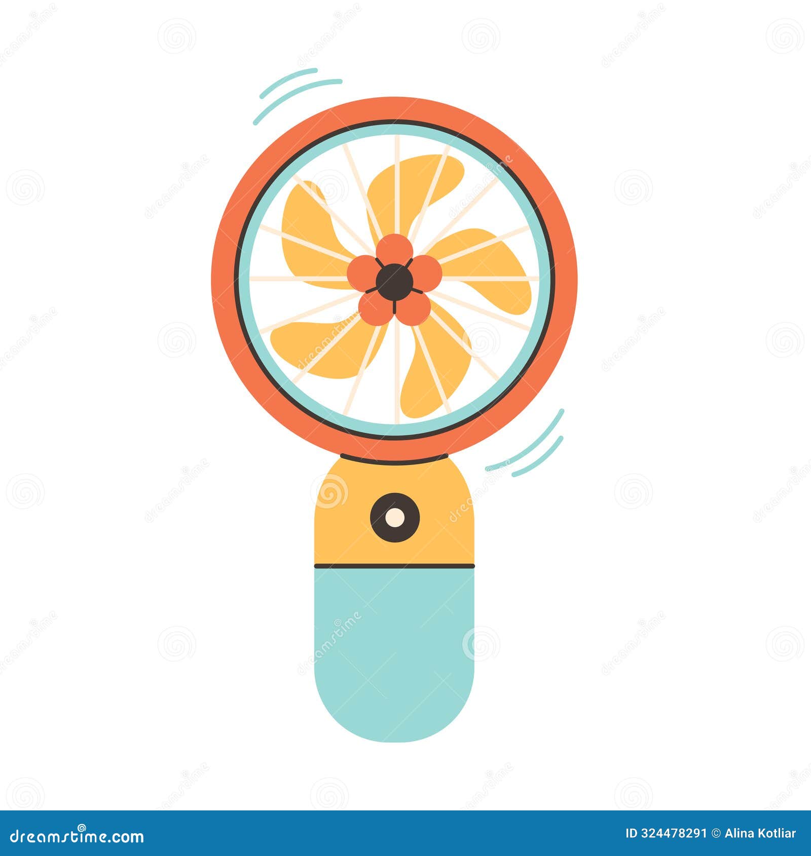 Modern Portable Fan. Table Fan, Hand Fan. Mini Electric Fan. Vector ...
