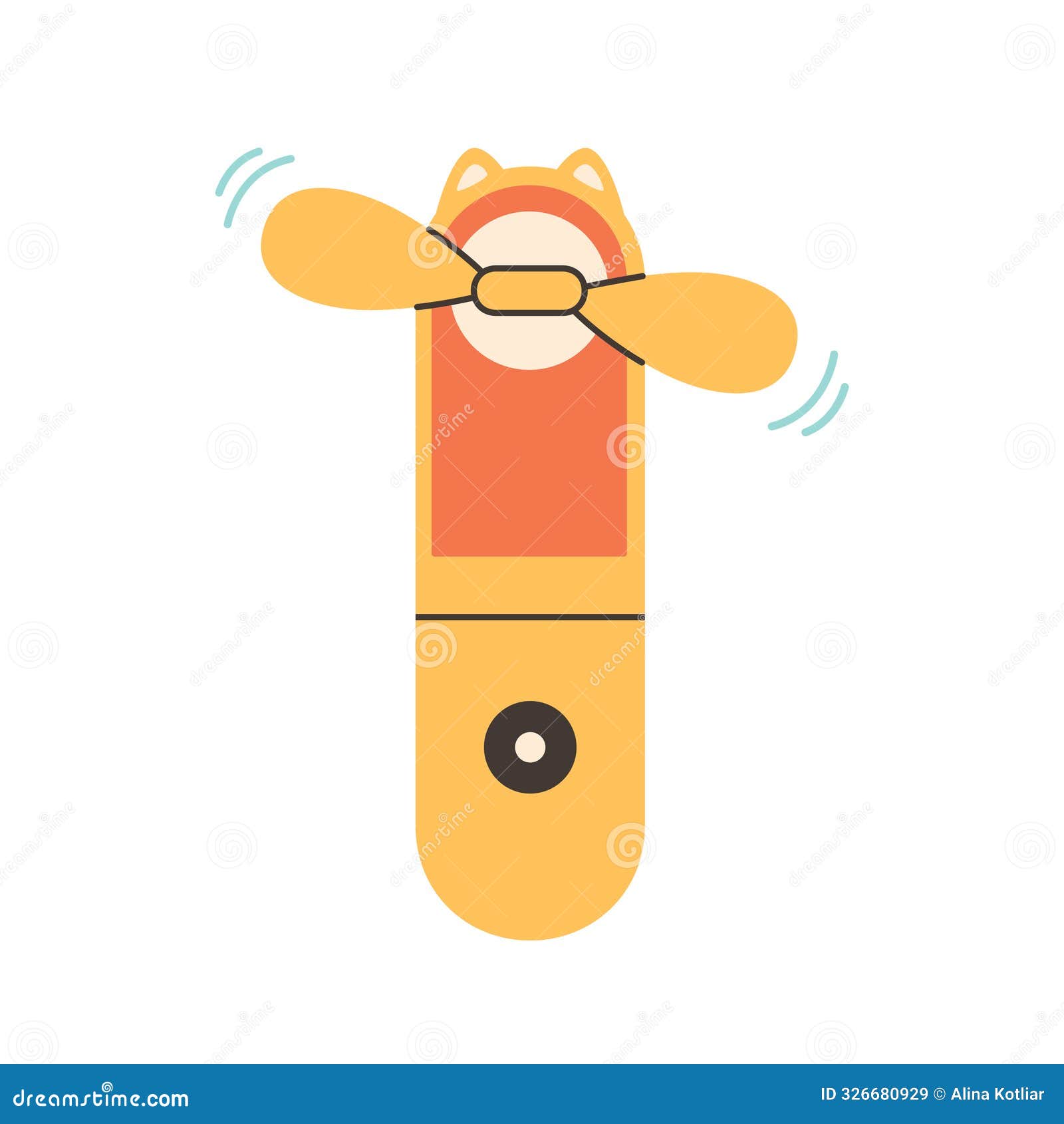 Modern Portable Fan. Table Fan, Hand Fan. Mini Electric Fan. Vector ...