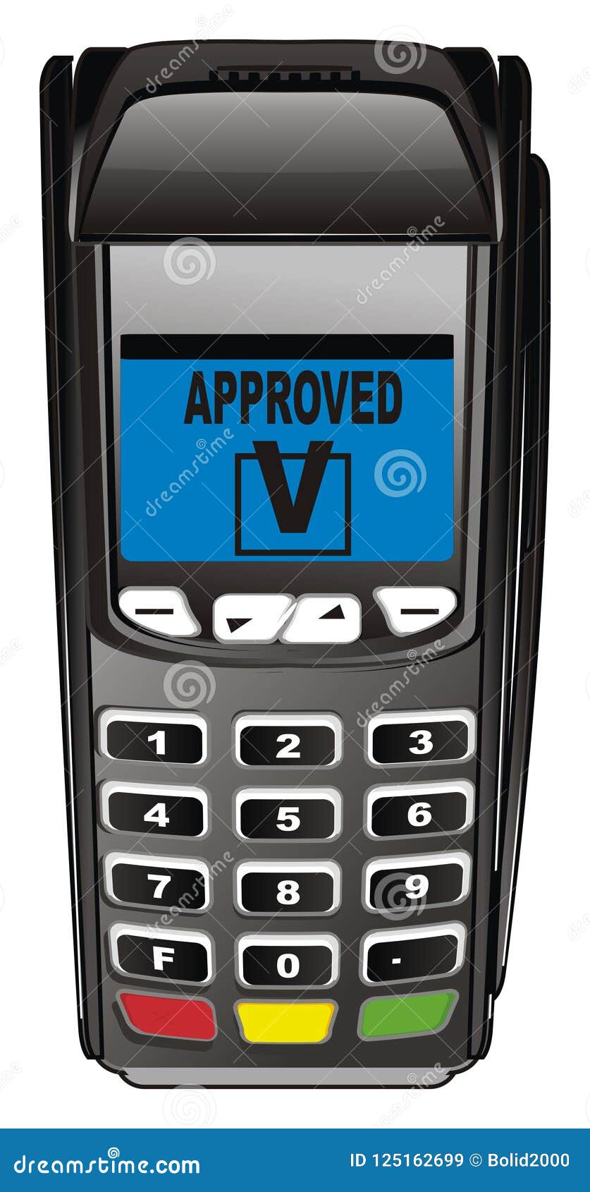 POS Terminal with Letters on Screen Stock Illustration - Illustration ...