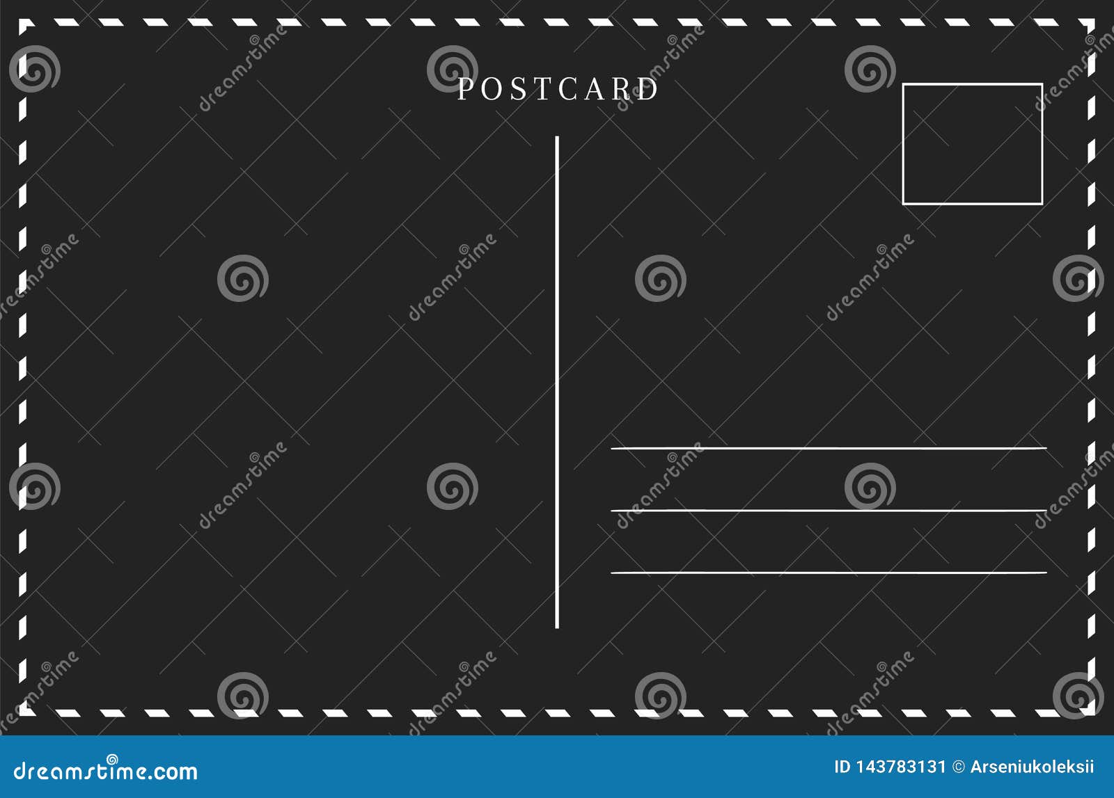 Black postal card design stock vector. Illustration of modern - 143783131