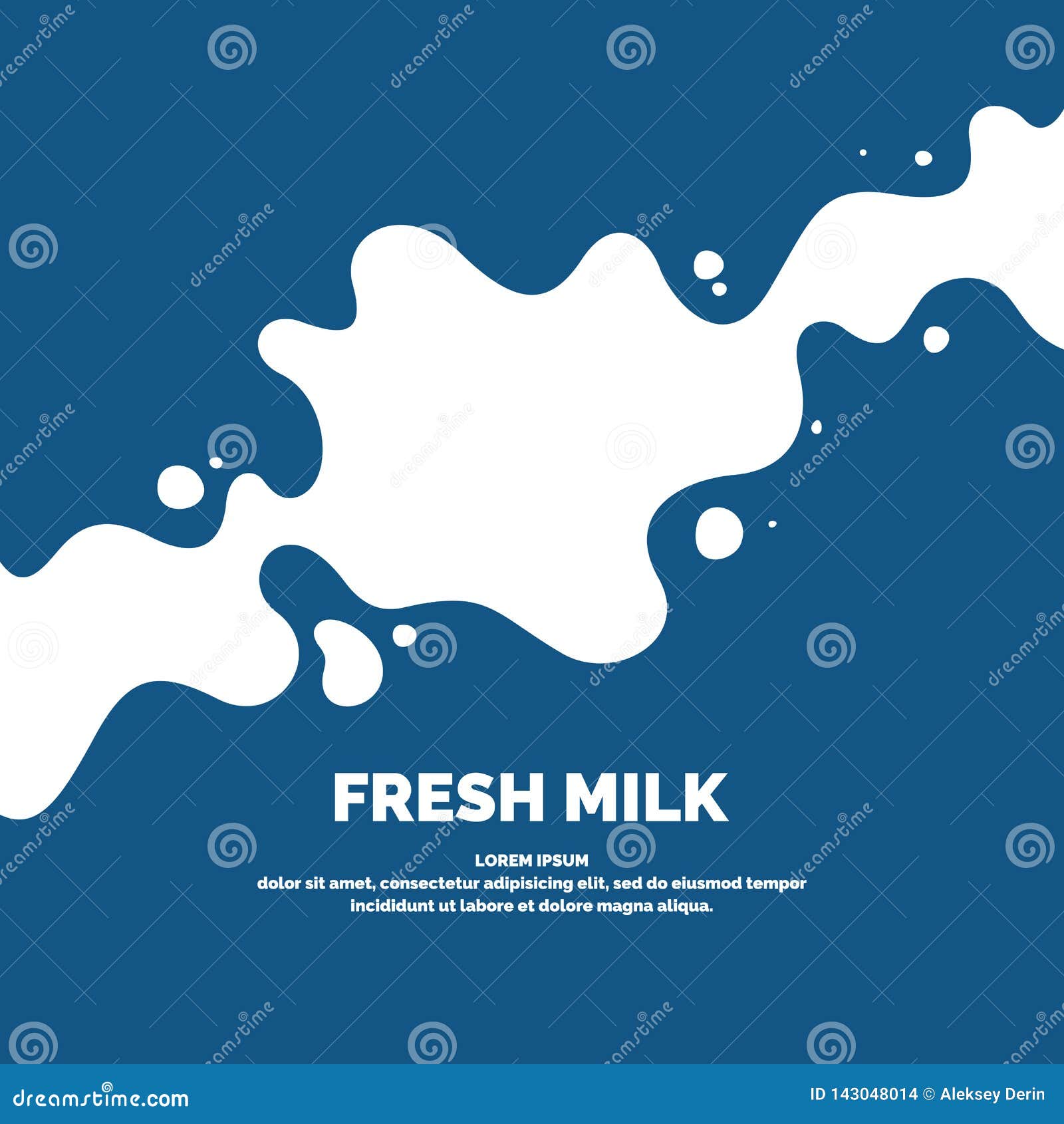 Modern Poster Fresh Milk with Splashes on a Light Blue Background ...