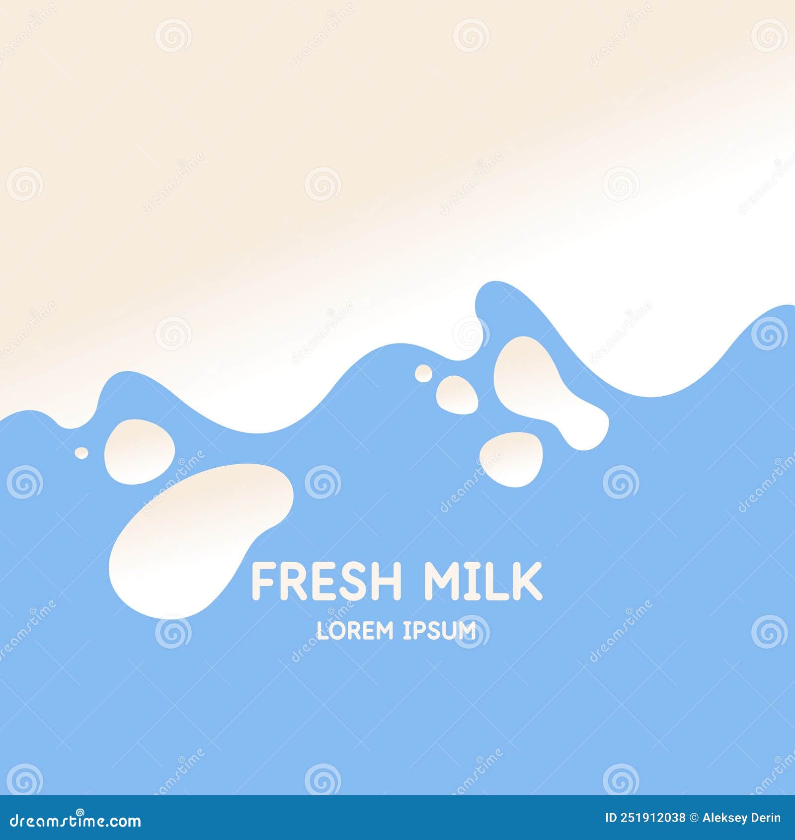 Modern Poster Fresh Milk with Splashes on a Light Blue Background ...
