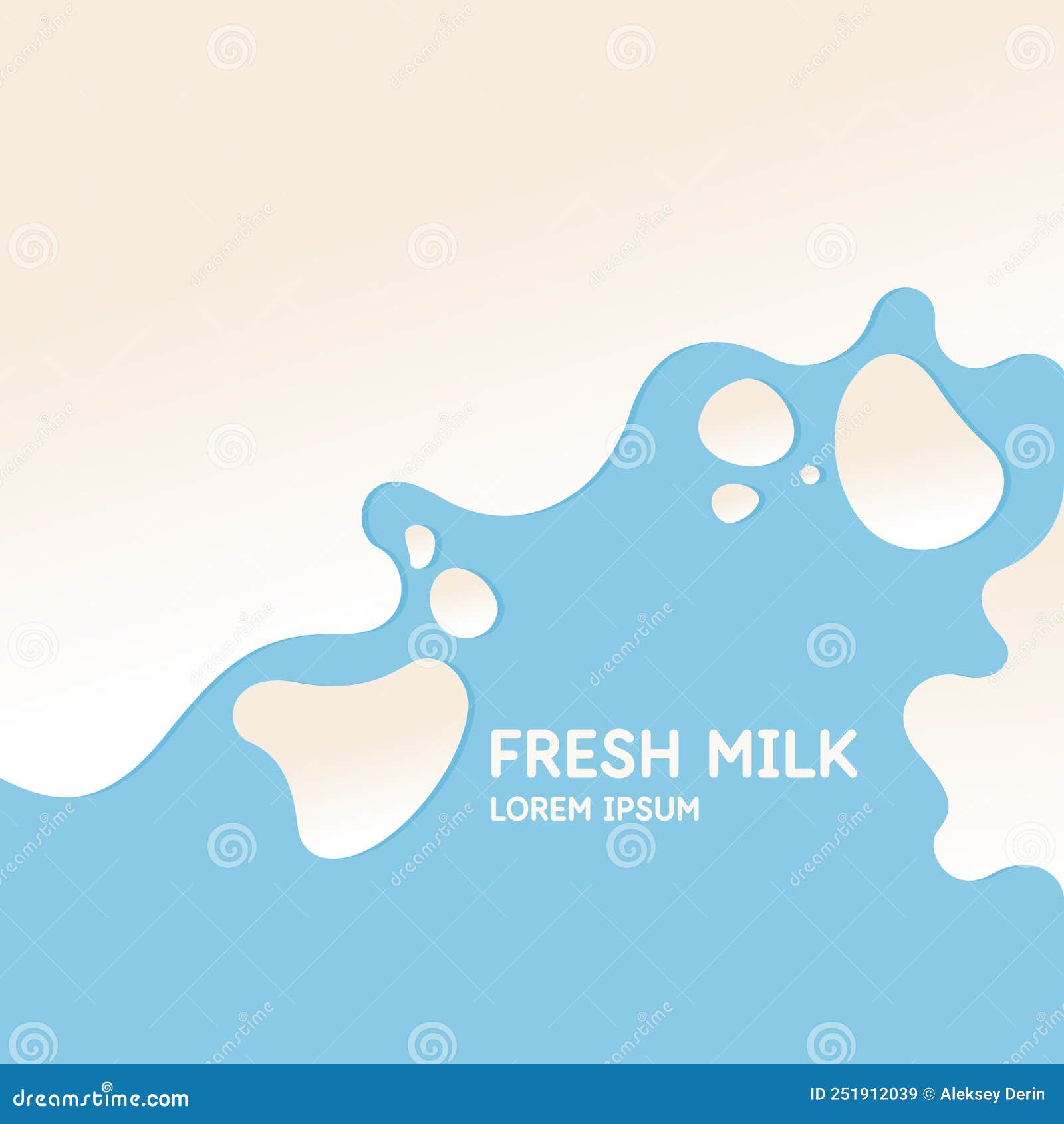 Modern Poster Fresh Milk with Splashes on a Light Blue Background ...
