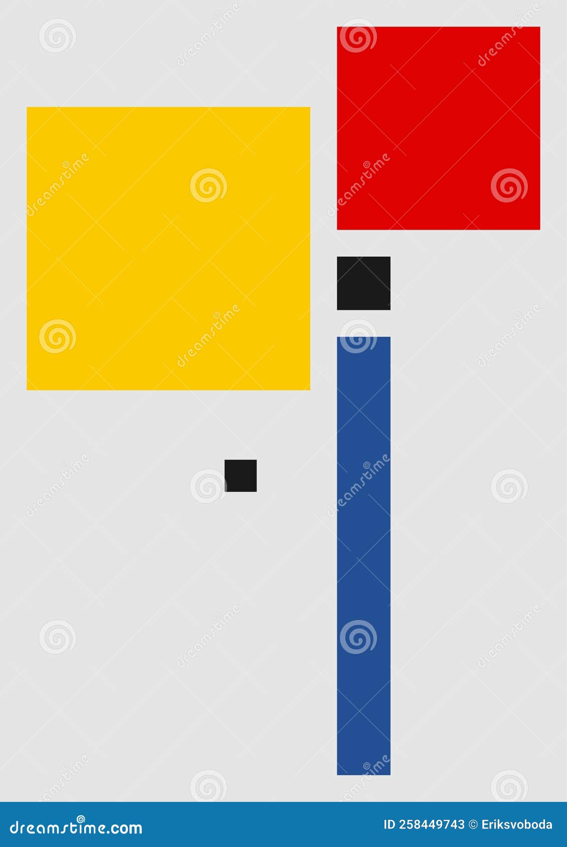 Modern Poster Template Inspired by Mondrian. in Neoplasticism Style ...