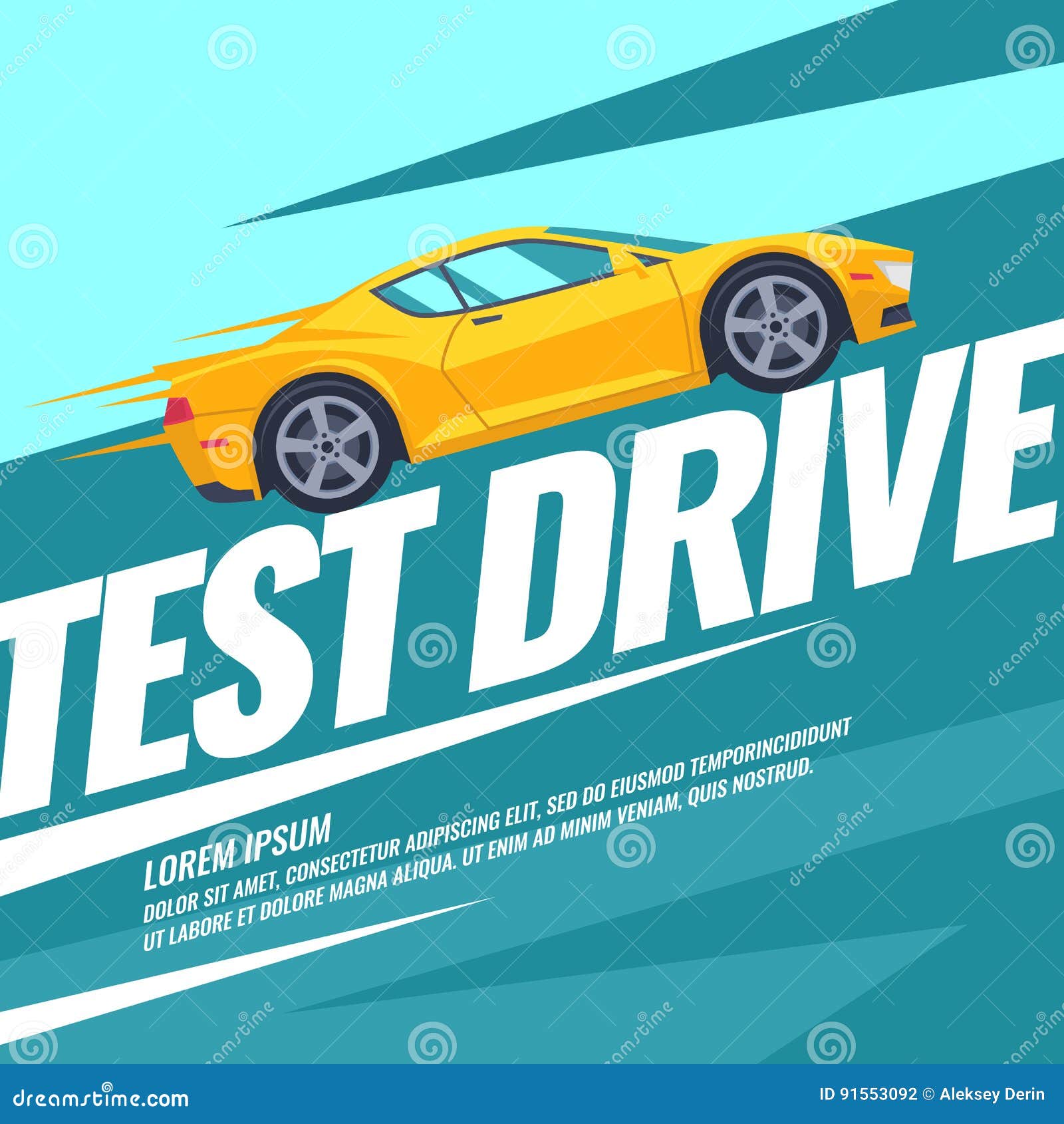 Modern Poster Test Drive with the Car Stock Vector - Illustration of ...