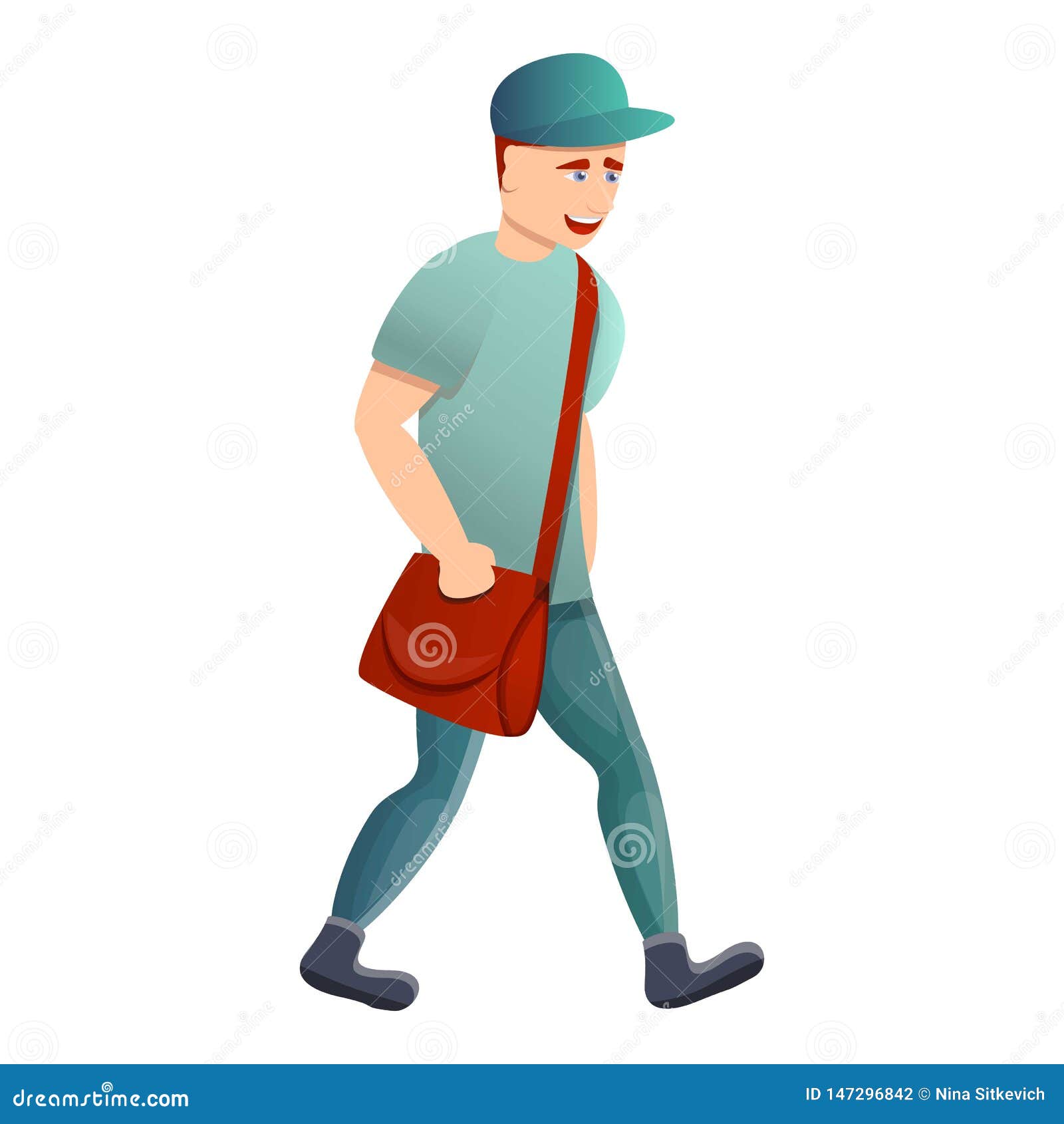 Modern Postman Icon, Cartoon Style Stock Vector - Illustration of paper ...