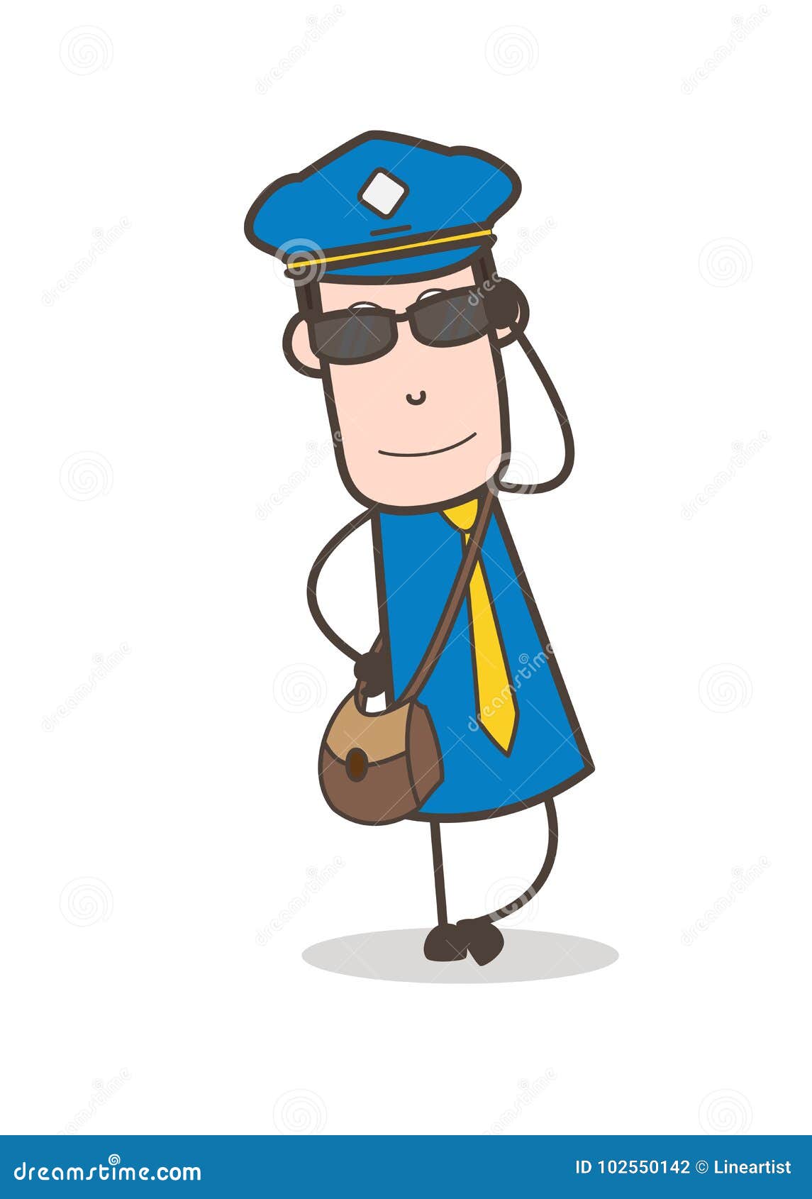 Modern Postman with Sunglasses Vector Stock Illustration - Illustration ...