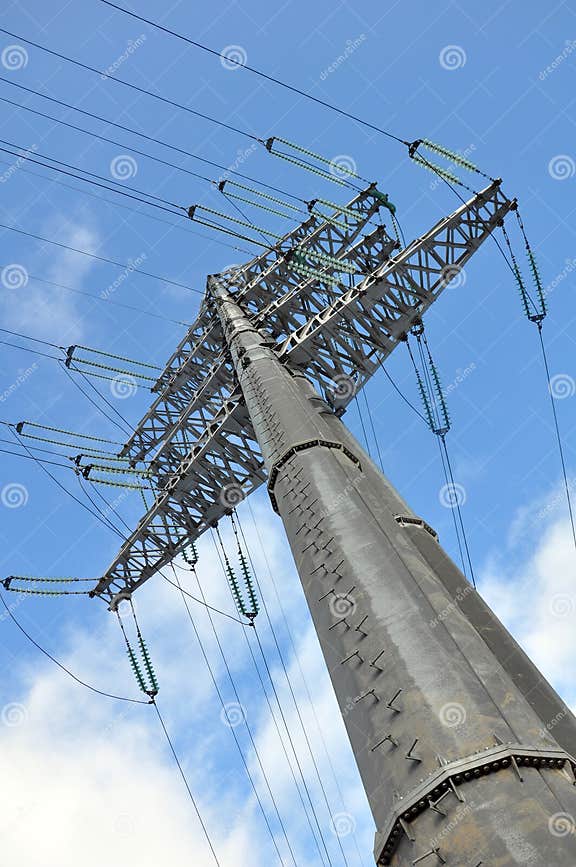 Modern Power Line. Energy Issues Stock Photo - Image of outline ...