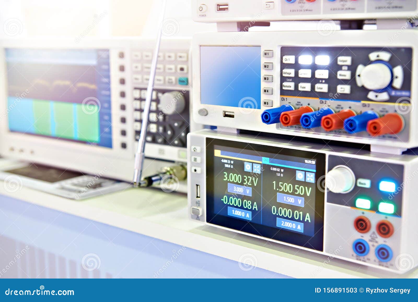 Modern Power Supply, Spectrum Analyzer Devices Stock Image - Image of ...