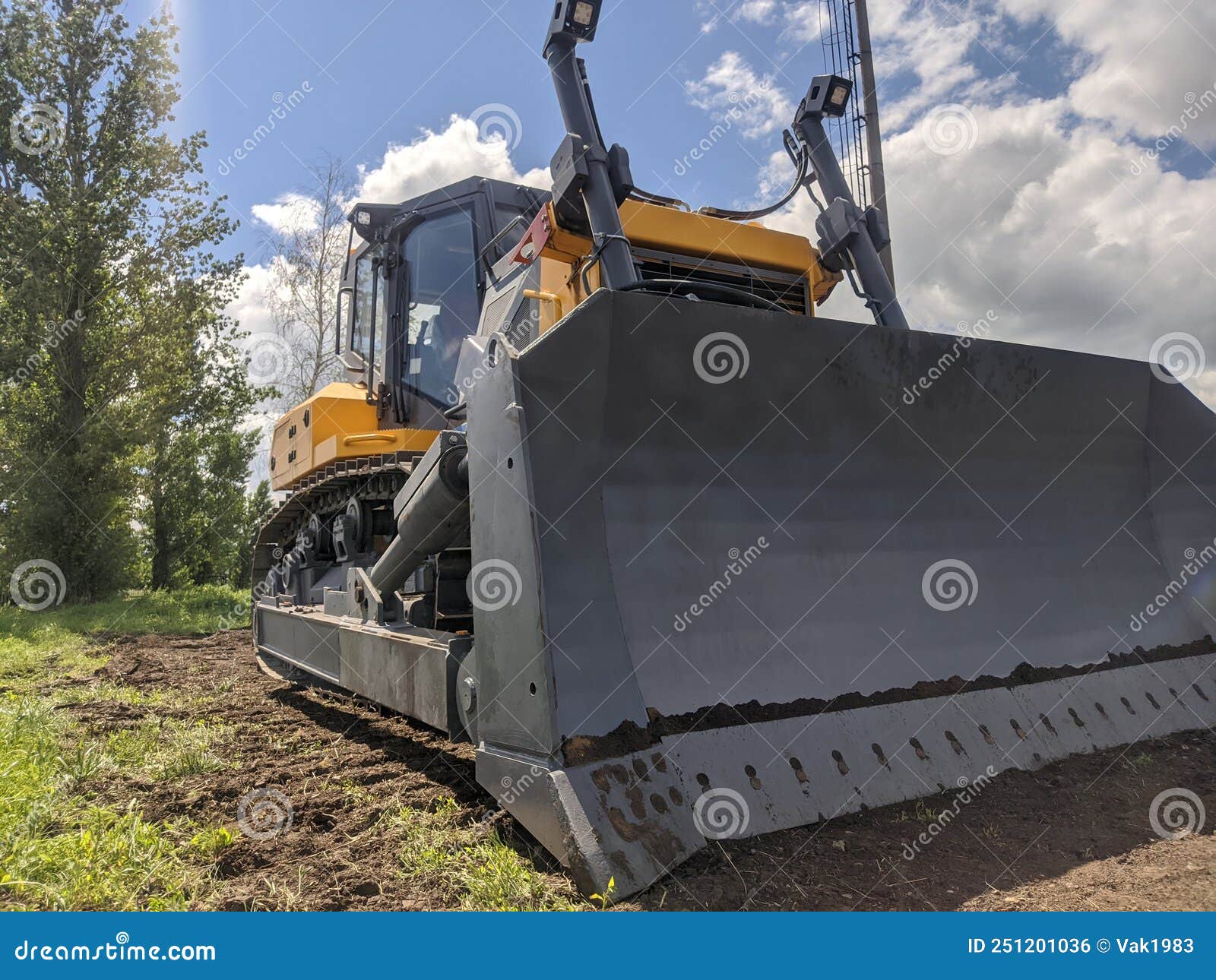 Modern Powerful Bulldozer. Heavy Industry Stock Photo - Image of large ...