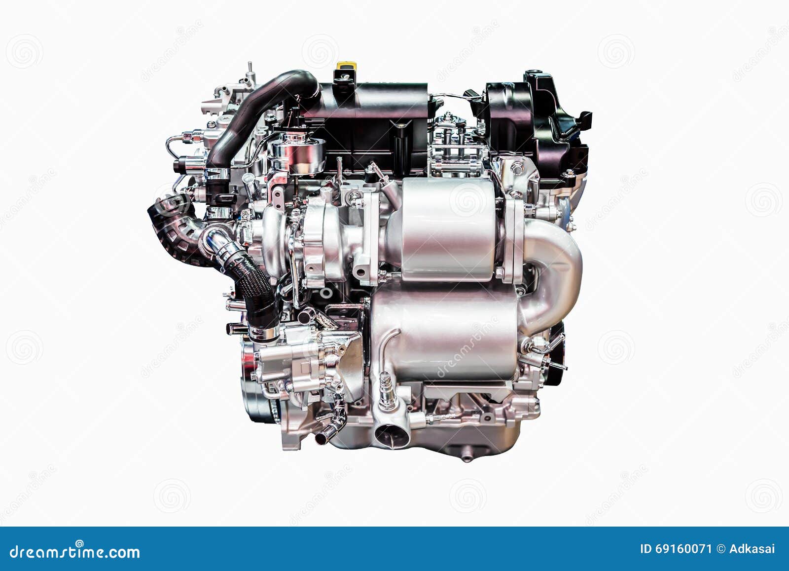 Modern Powerful Car Engine Isolated on White Stock Image - Image of ...