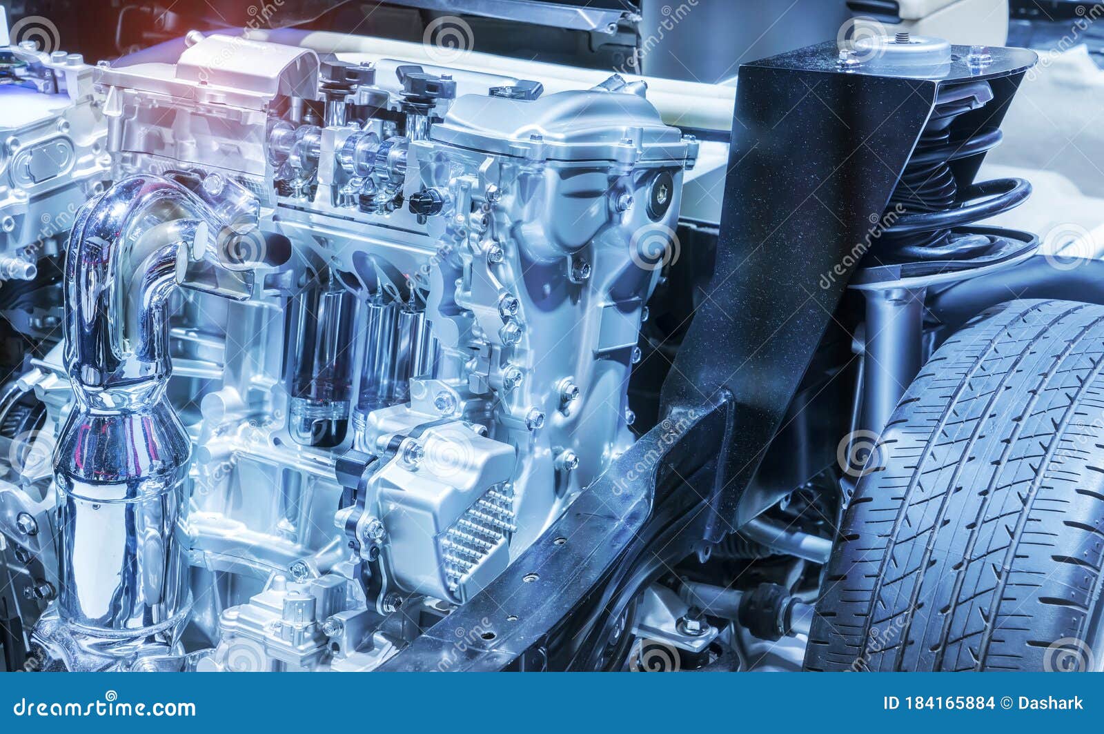 Modern powerful car engine stock photo. Image of future - 184165884