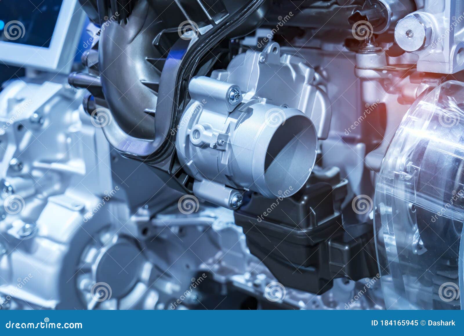 Modern powerful car engine stock image. Image of brand - 184165945