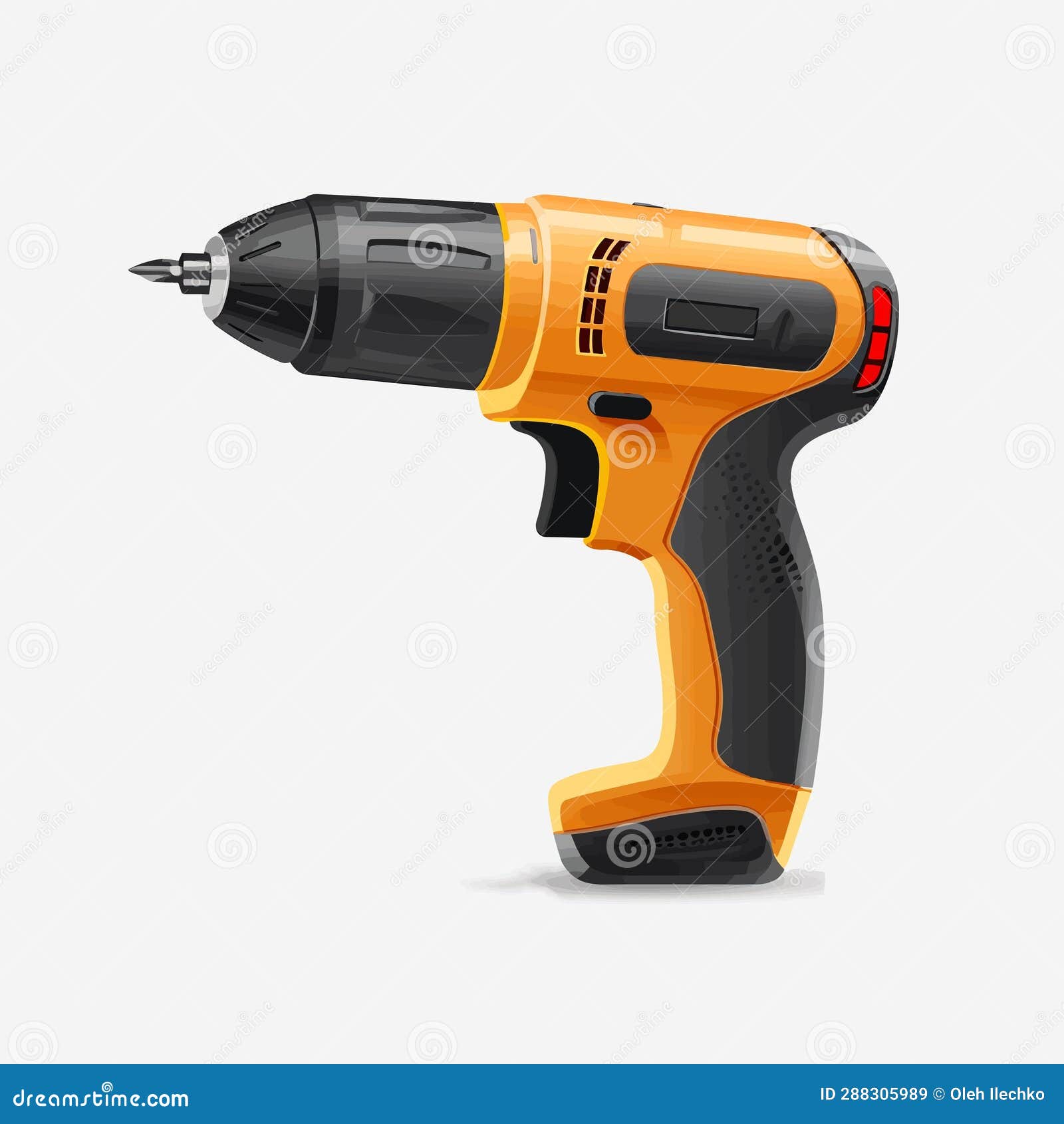 Modern Powerful Cordless Screwdriver Vector Isolated Illustration Stock ...