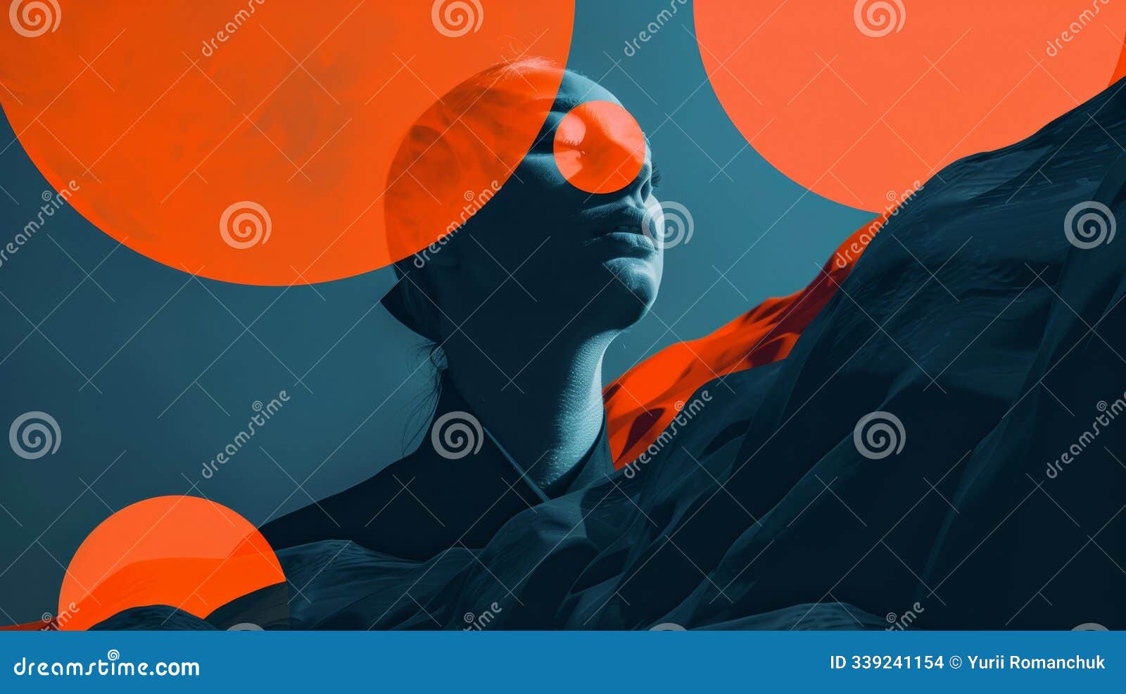 Modern Powerpoint Header Design with Bold Dark Blue and Orange Abstract ...