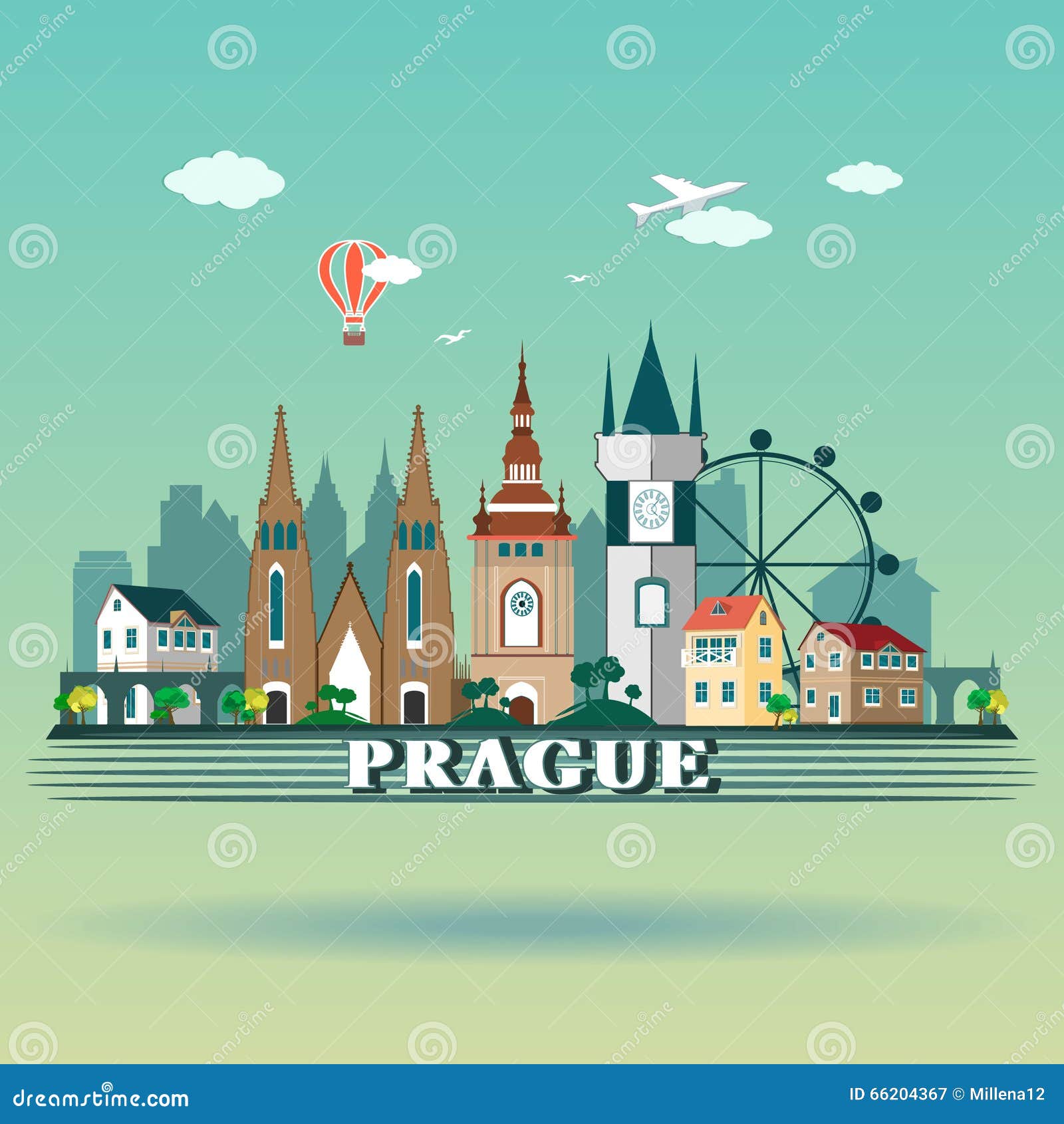 Modern Prague City Skyline Design. Czech Republic. Prague Landscape ... Modern Prague City Skyline Design. Czech Republic. Prague Landscape ...