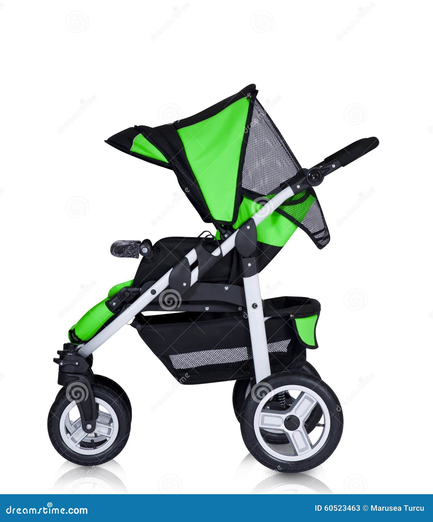 Modern Pram Isolated Against a White Background Stock Image - Image of ...