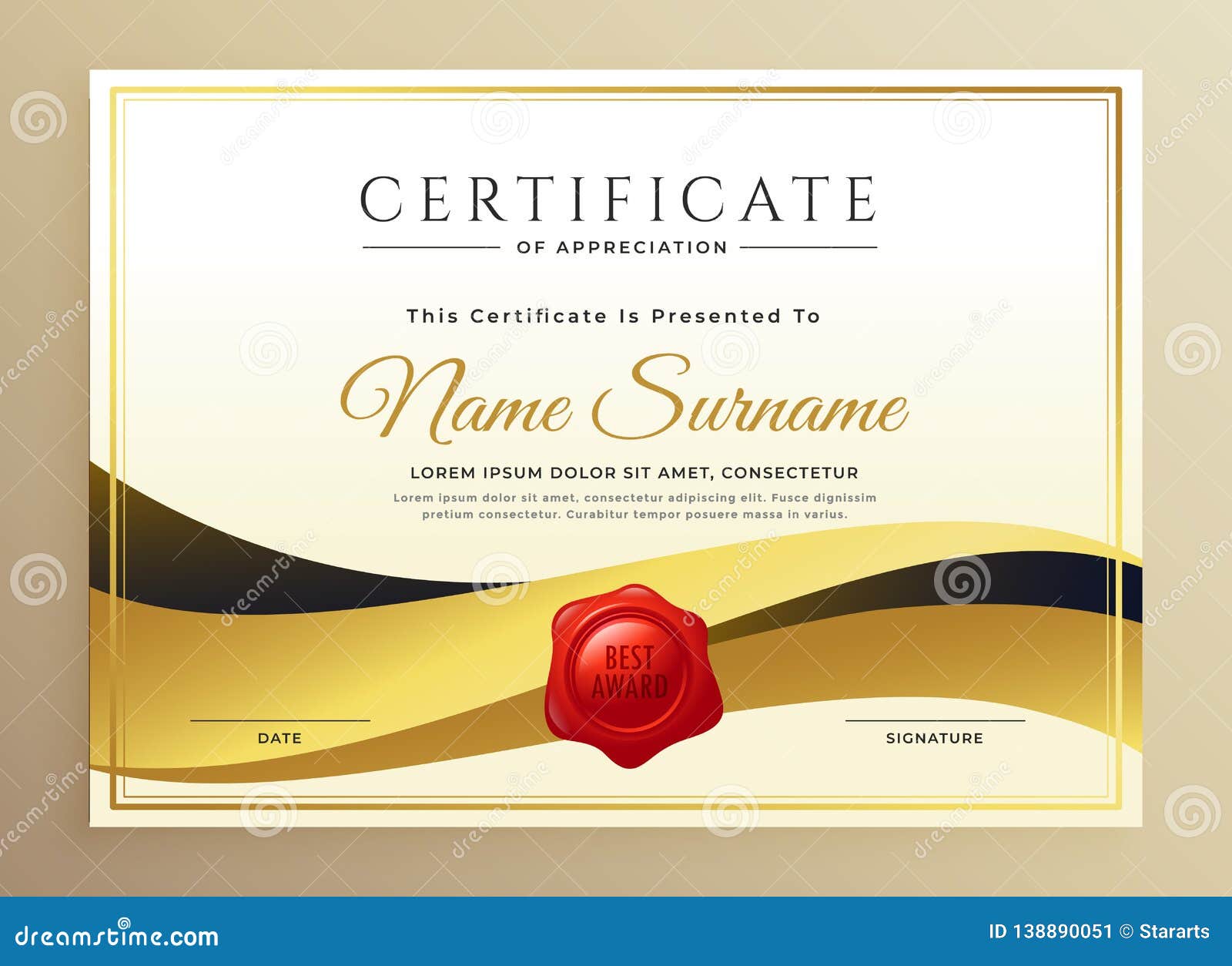 Modern Premium Certificate Template Design Stock Vector - Illustration ...