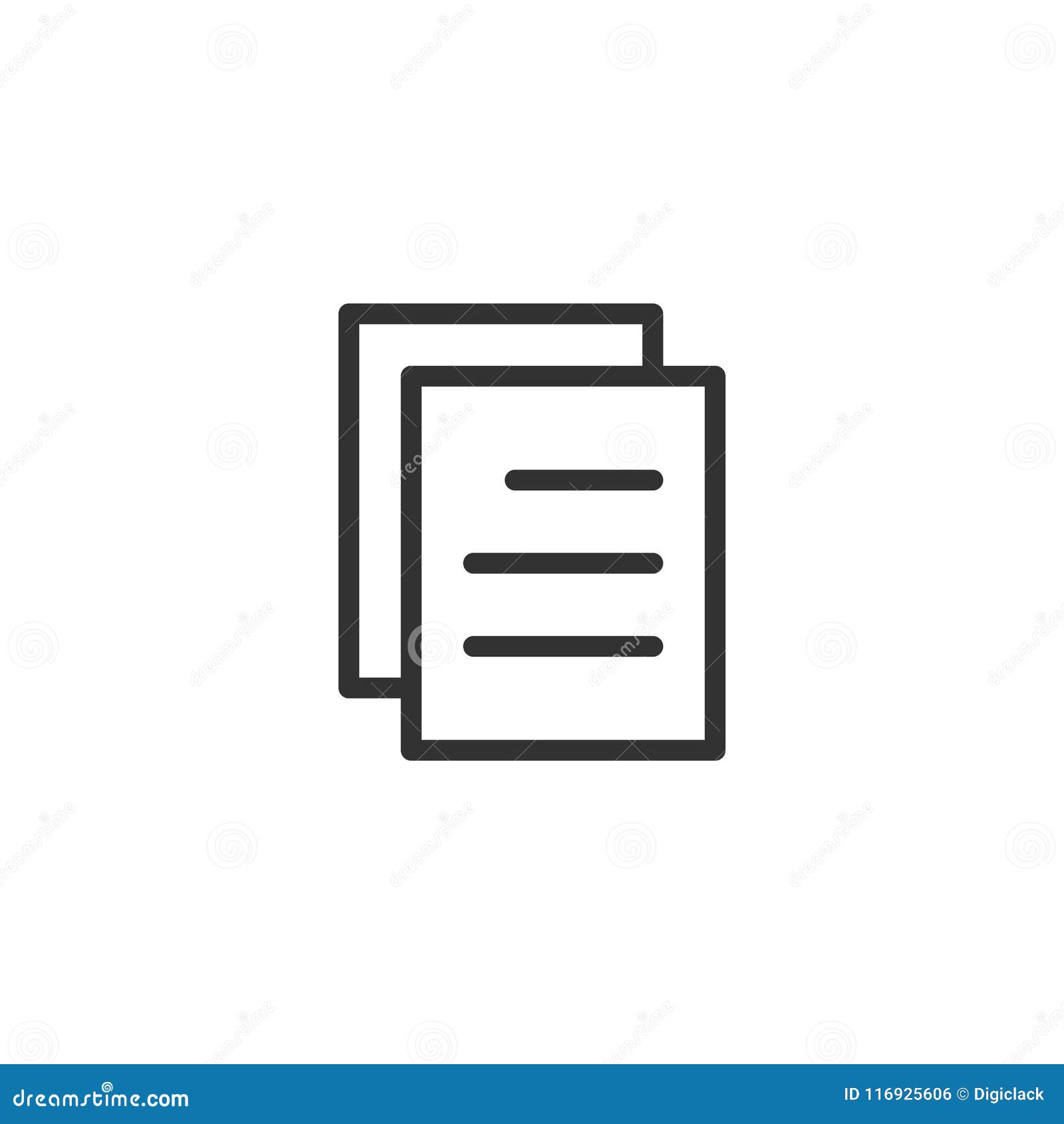 Copy Line Icon Design stock illustration. Illustration of minimalist ...