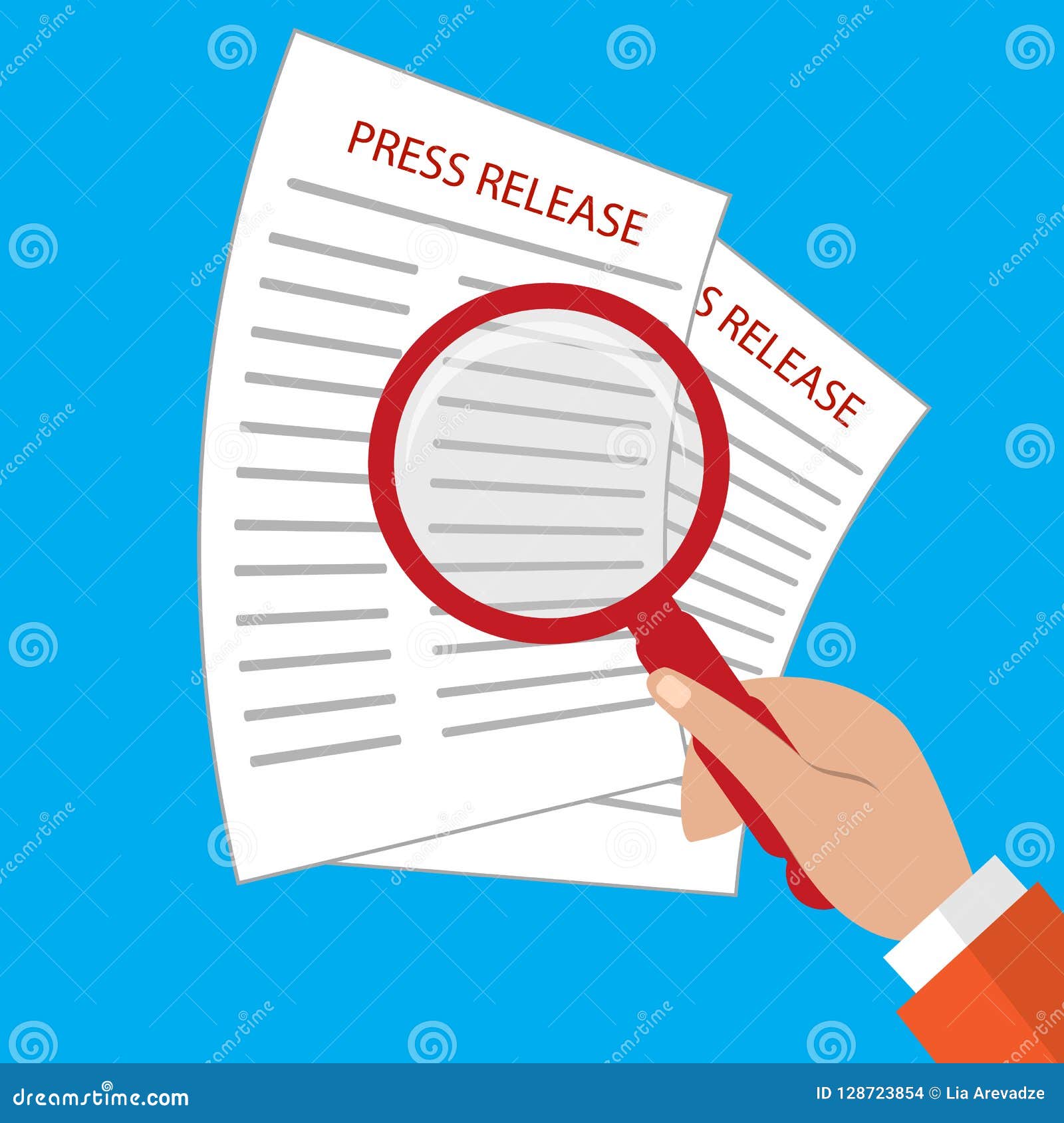 Modern Press Release Concept for Web, on-Line News. Flat Design Stock ...