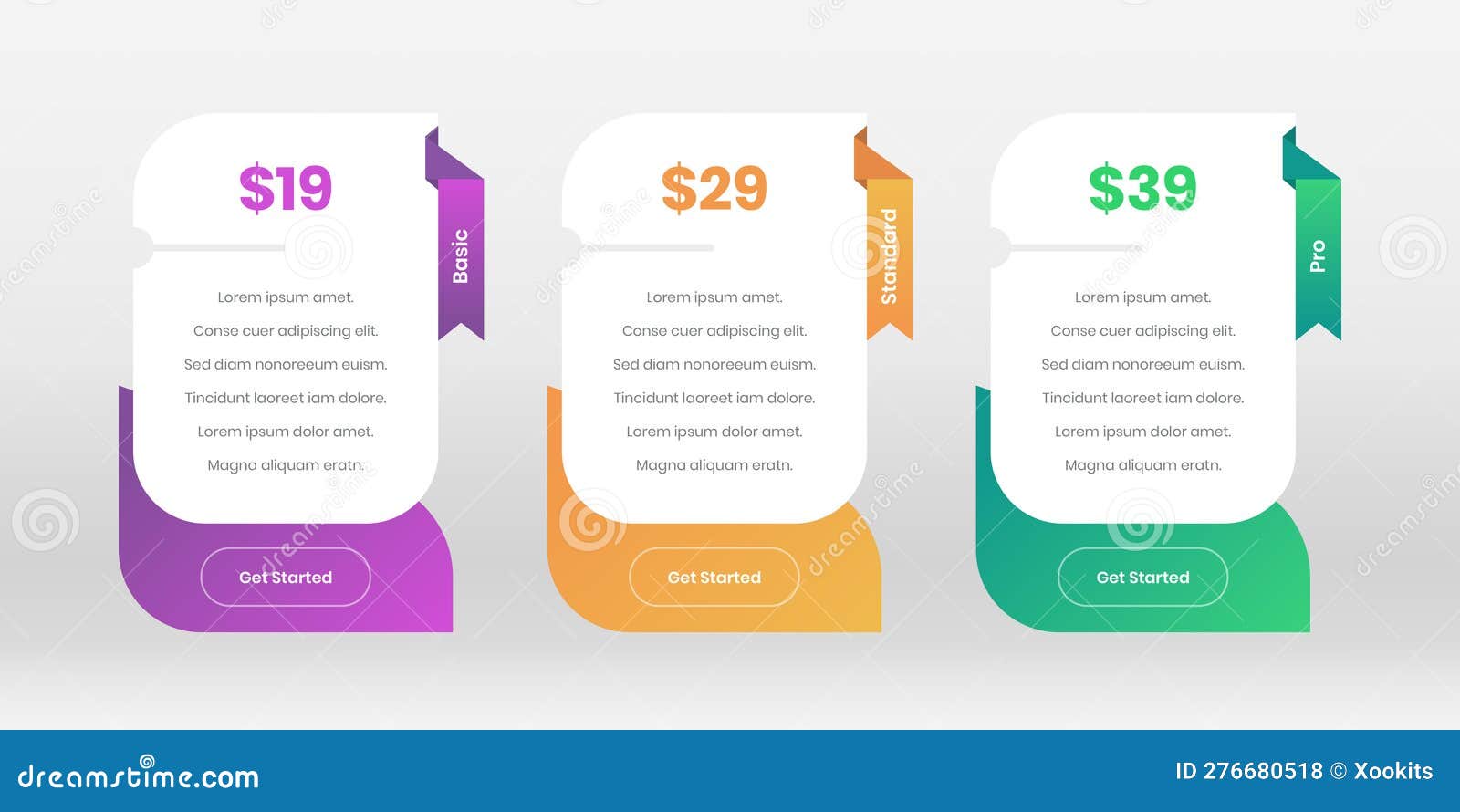 Modern Pricing Comparison List Layout for Web Interface Stock Vector ...