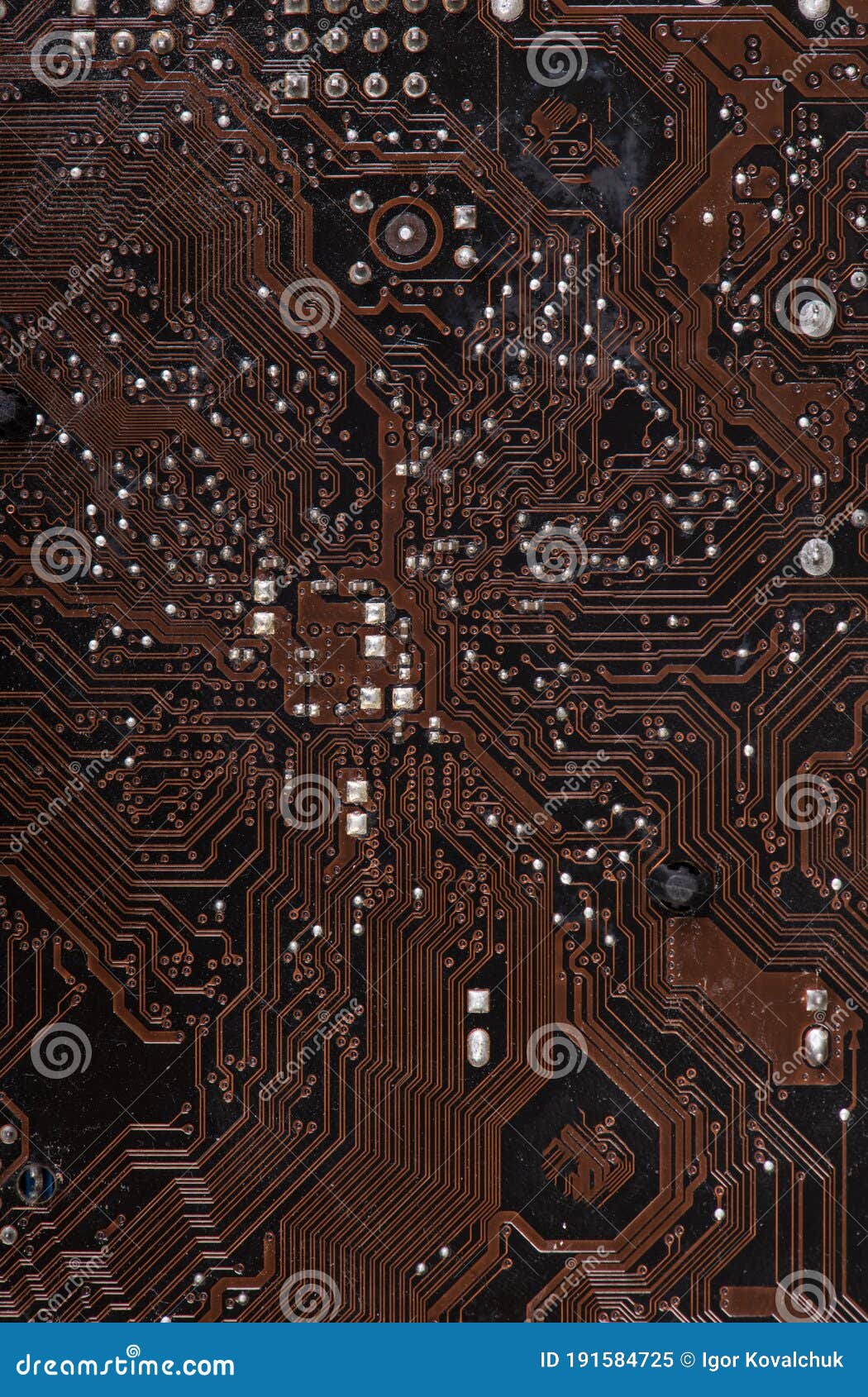 Modern Printed Brown Circuit Board Stock Image - Image of electrical ...