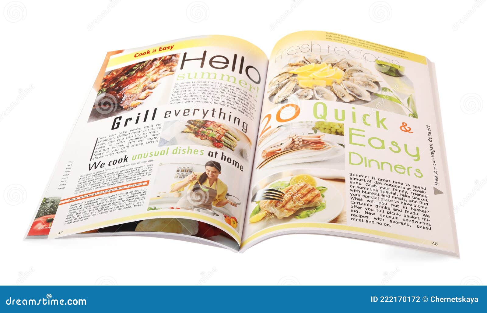 Modern Printed Culinary Magazine on White Stock Photo - Image of modern ...