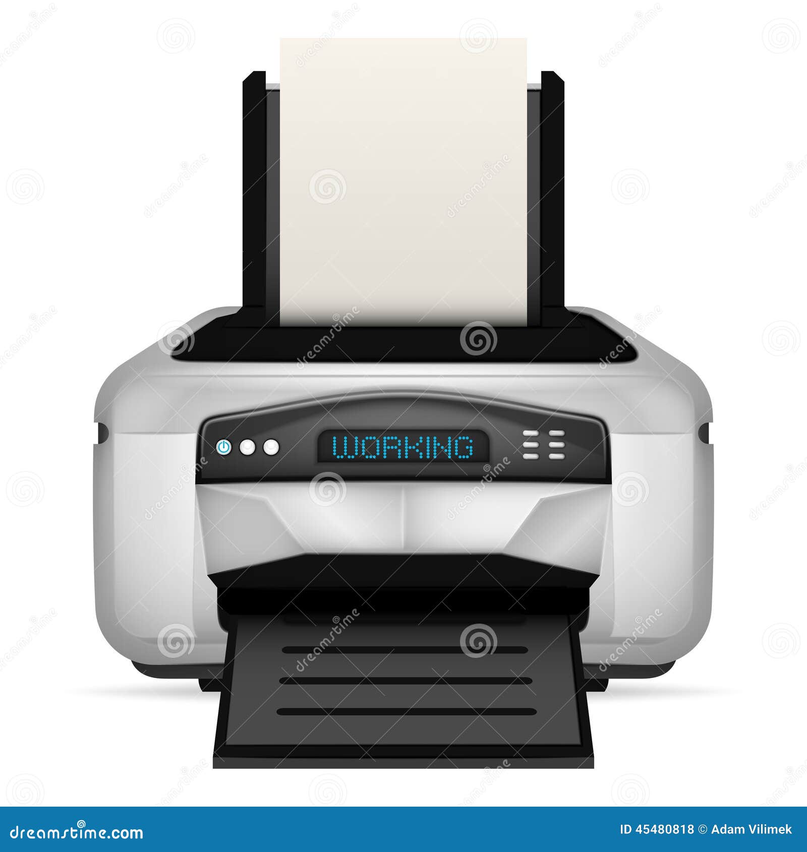 Modern Printer with Blank Paper Up Object Isolated Stock Vector ...