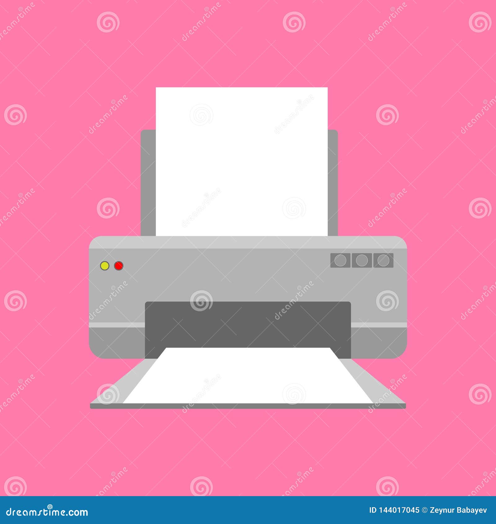 Modern Printer with Paper. Icon or Symbol Concept. Flat Style Vector ...