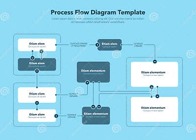 Modern Process Flow Diagram Layout Template - Blue Version Stock Vector ...