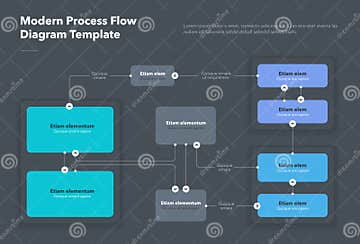 Modern Process Flow Diagram Template - Dark Version Stock Vector ...