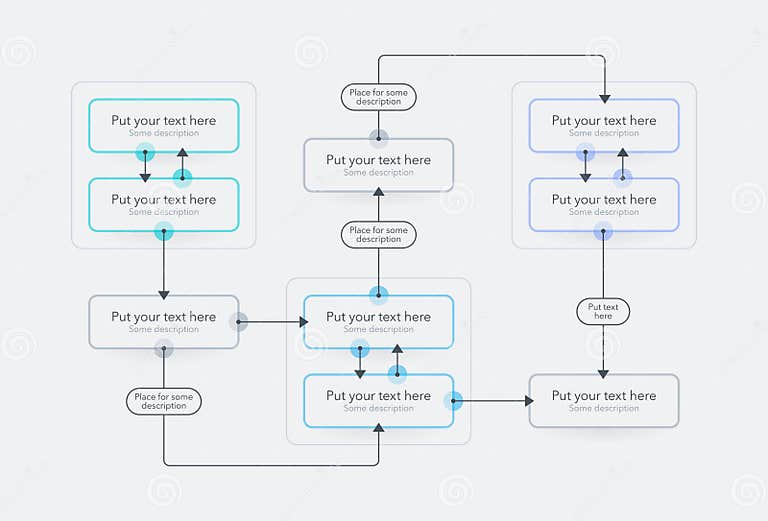 Modern Process Flow Diagram Template with Three Main Sections Stock ...