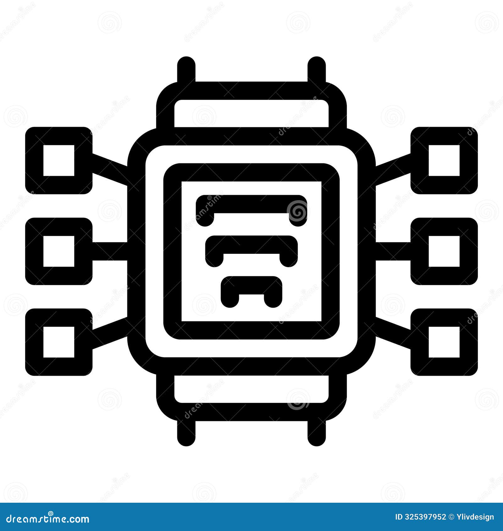 Modern Processor Chip Managing Data Flow with Connections Stock ...