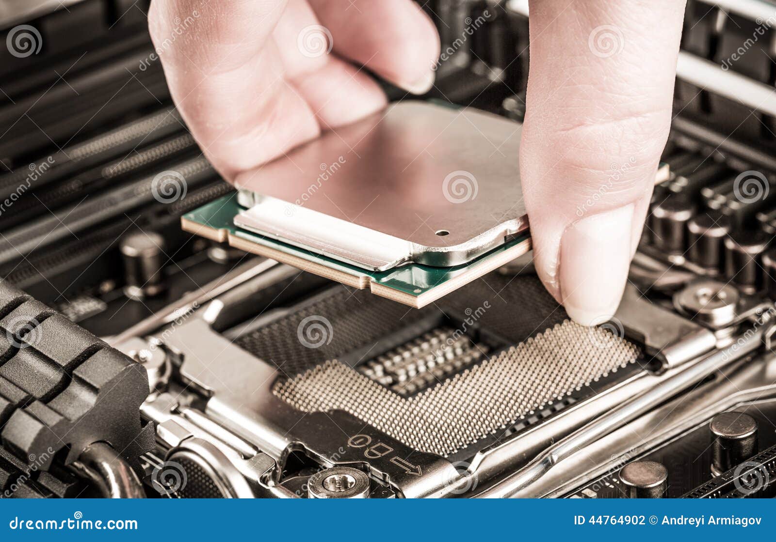 Modern Processor And Motherboard Stock Photo | CartoonDealer.com #44764902