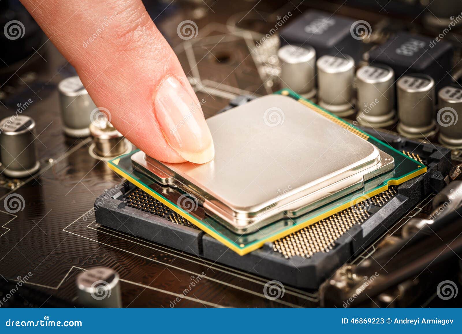 Modern Processor And Motherboard Stock Photo | CartoonDealer.com #44764902