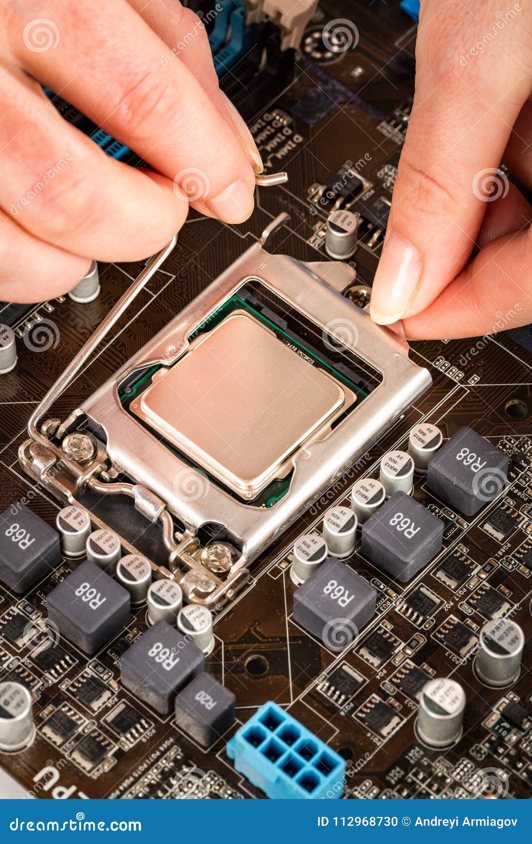 Modern Processor and Motherboard Stock Photo - Image of maintain ...